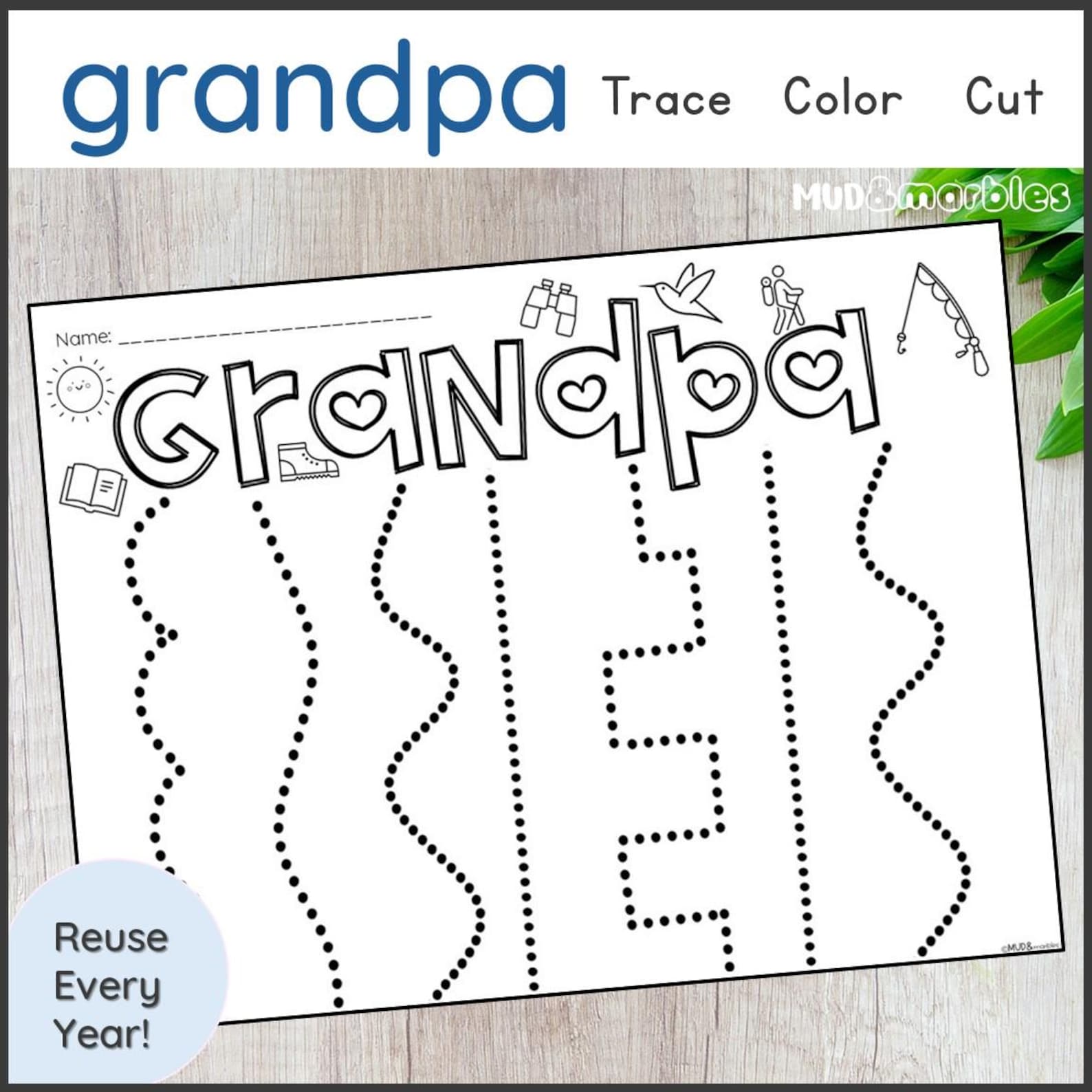 Father's Day Scissor Skills Easy Fine Motor Activity - Etsy