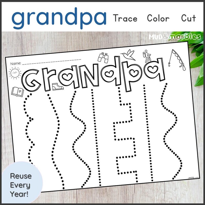 Father's Day Scissor Skills Easy Fine Motor Activity - Etsy