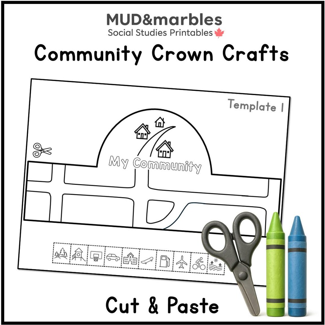 Community Crown Craft Printable | Preschool Kindergarten Social Studies ...