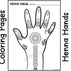 Henna Hands Coloring Pages - Etsy