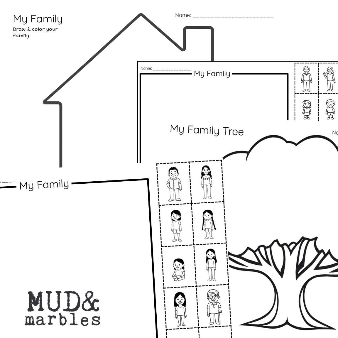 My Family Cut and Paste Activities | Preschool | Kindergarten ...
