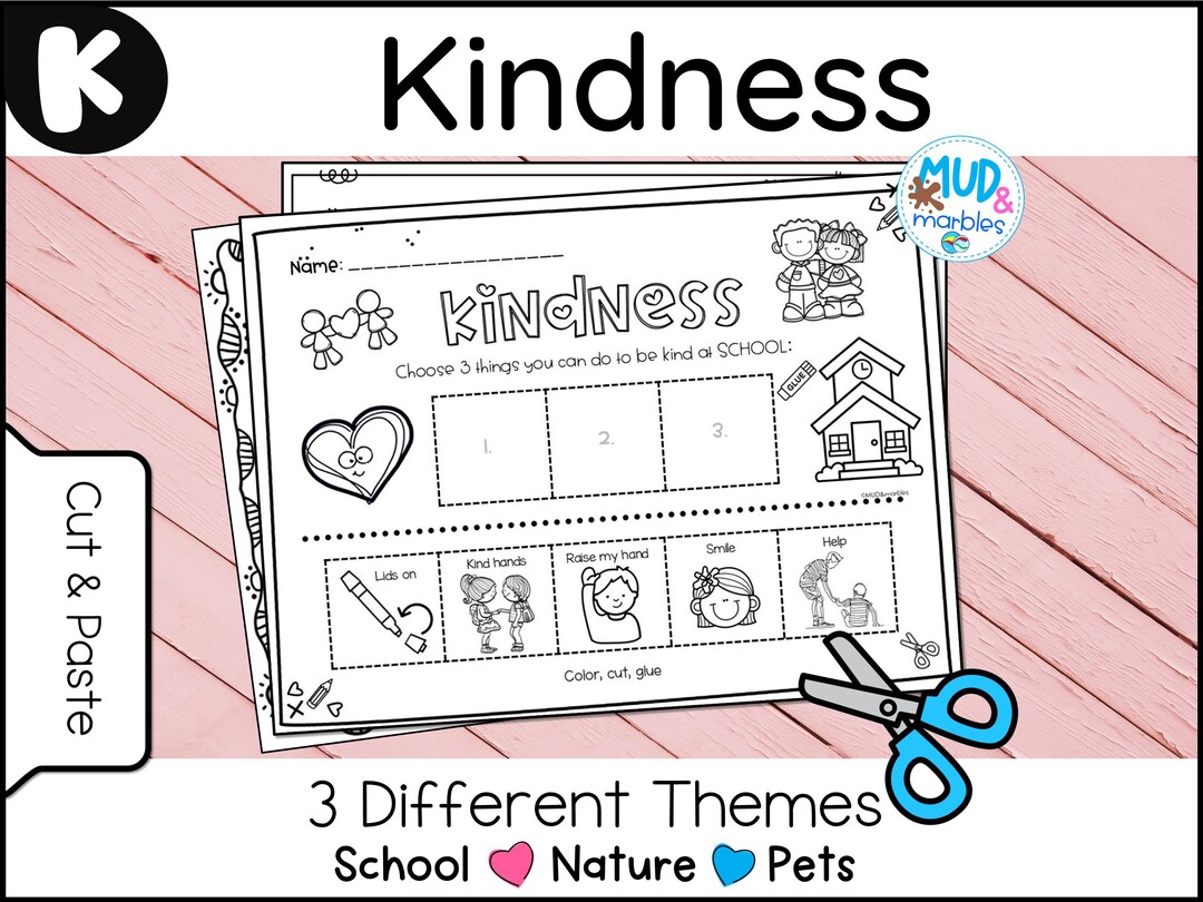 Kindness Cut and Paste Activities - Etsy