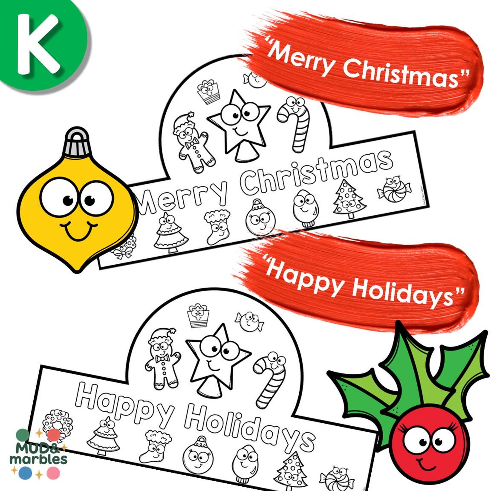 Christmas Crown Craft | Printable Holiday Headband Activity (digital ...