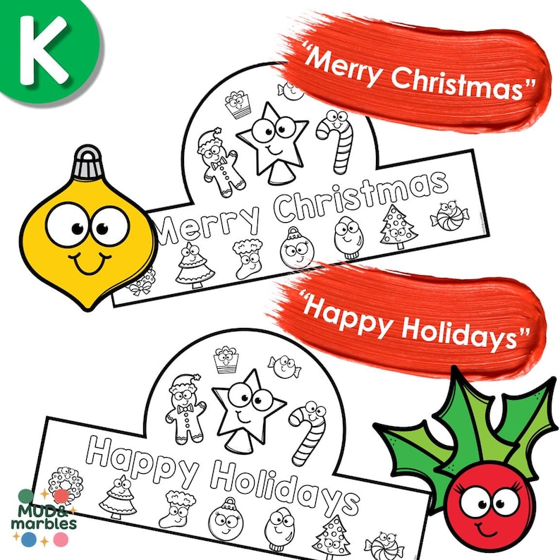Christmas Crown Craft | Printable Holiday Headband Activity (digital ...