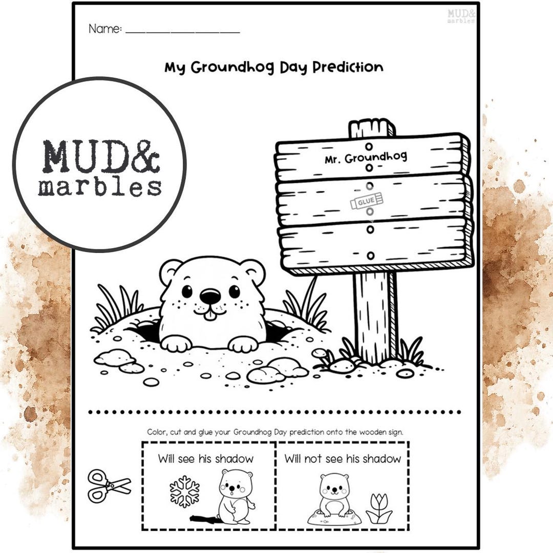 Groundhog Day Prediction Craft Preschool Kindergarten | Cut and Paste ...