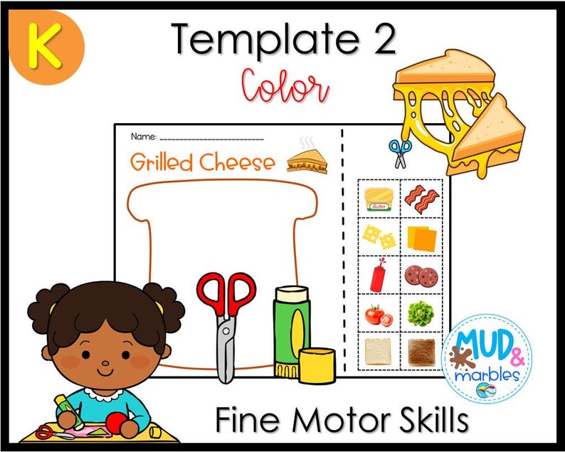 Build A Grilled Cheese Sandwich Scissor Skills - Etsy