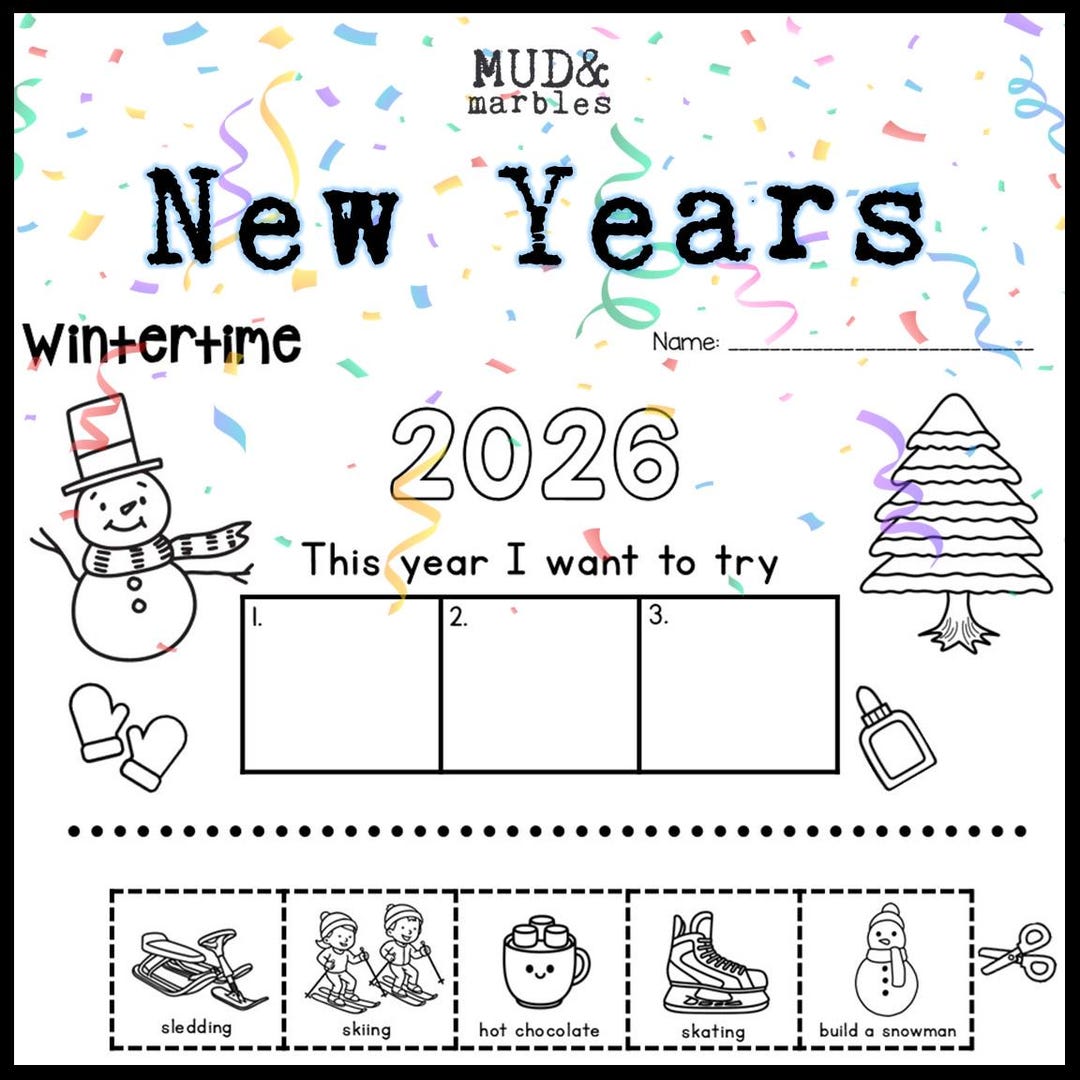 New Year 2026 Activity | Growth Mindset Cut & Paste (digital Download ...