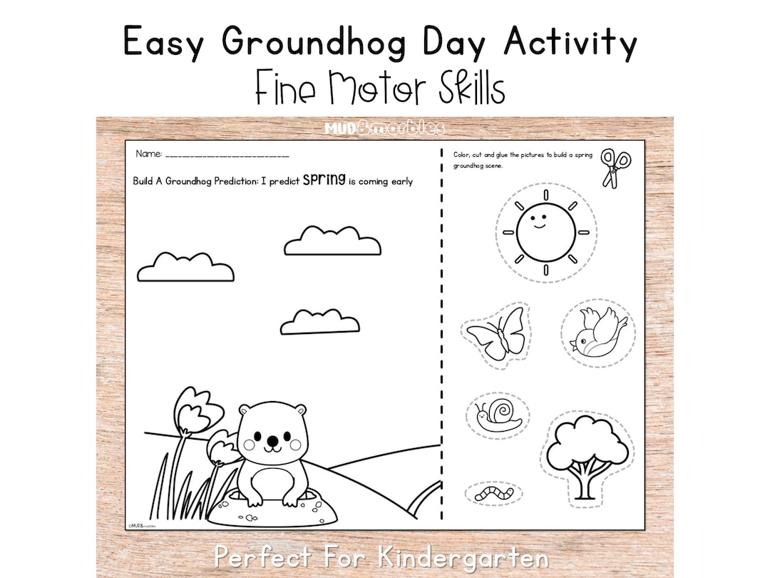 Groundhog Day Cut and Paste Prediction Craft | Fine Motor Activity for ...