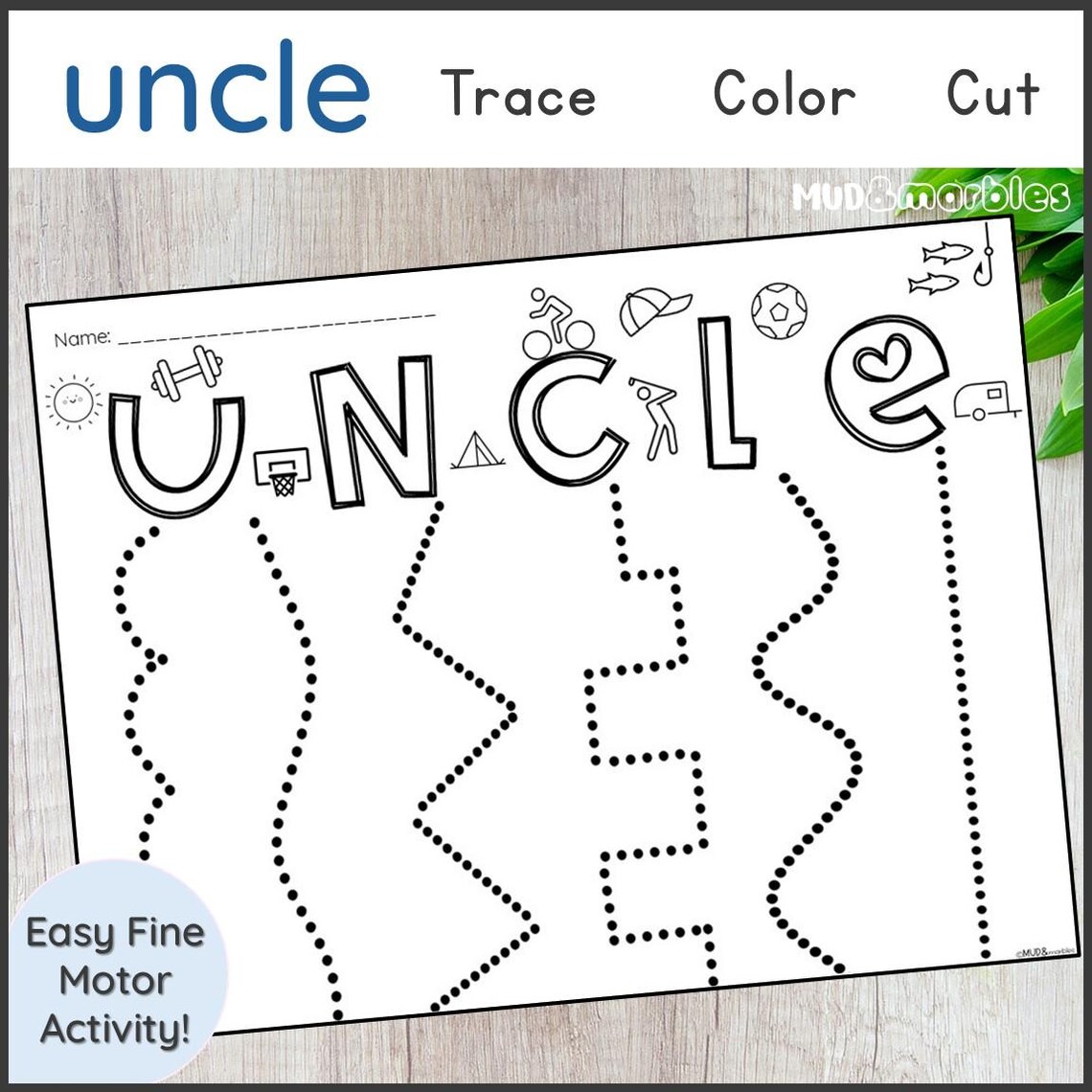 Father's Day Scissor Skills Easy Fine Motor Activity - Etsy