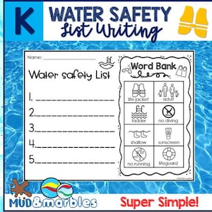 Water Safety List Writing - Etsy