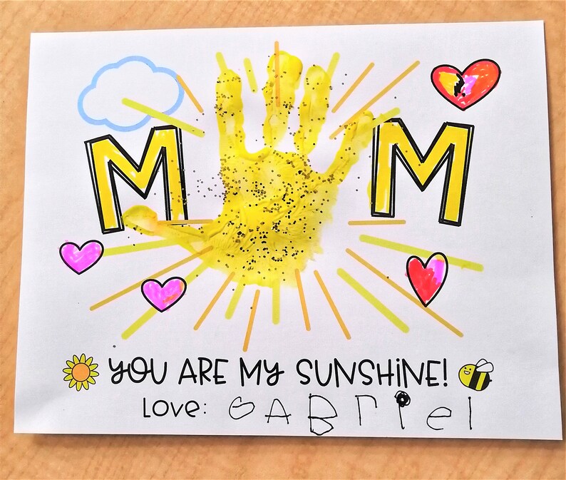 Mother's Day Handprint Card - Etsy
