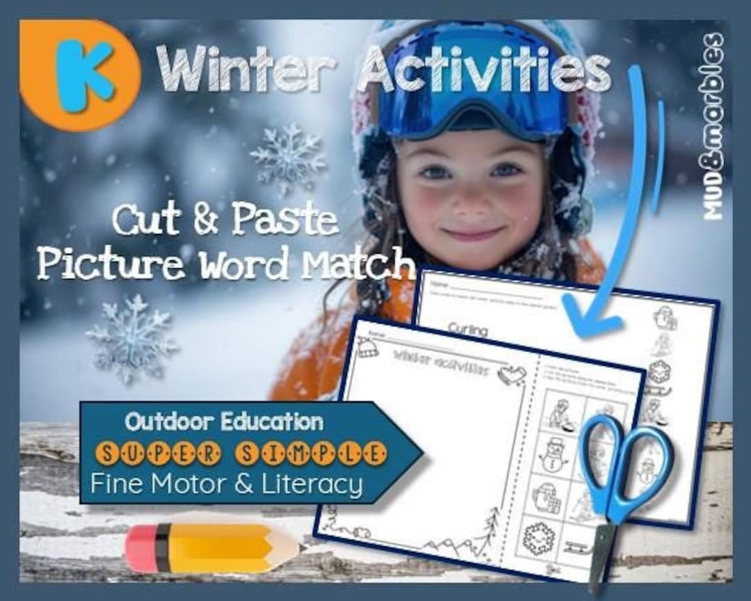Winter Activities Cut & Paste Literacy Kindergarten - Etsy
