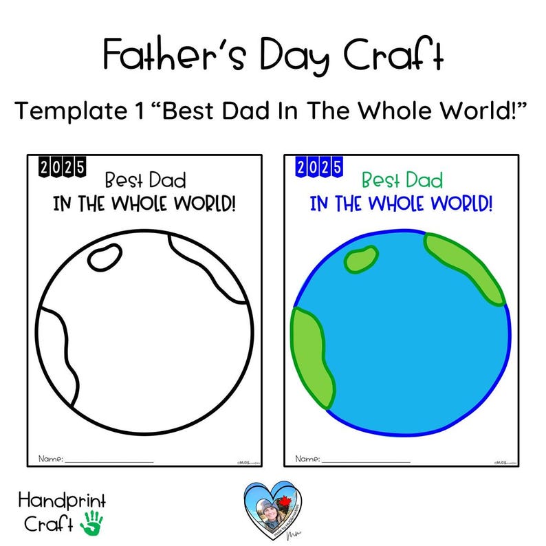 Father's Day Handprint Keepsake Printable Craft 2025 - Etsy