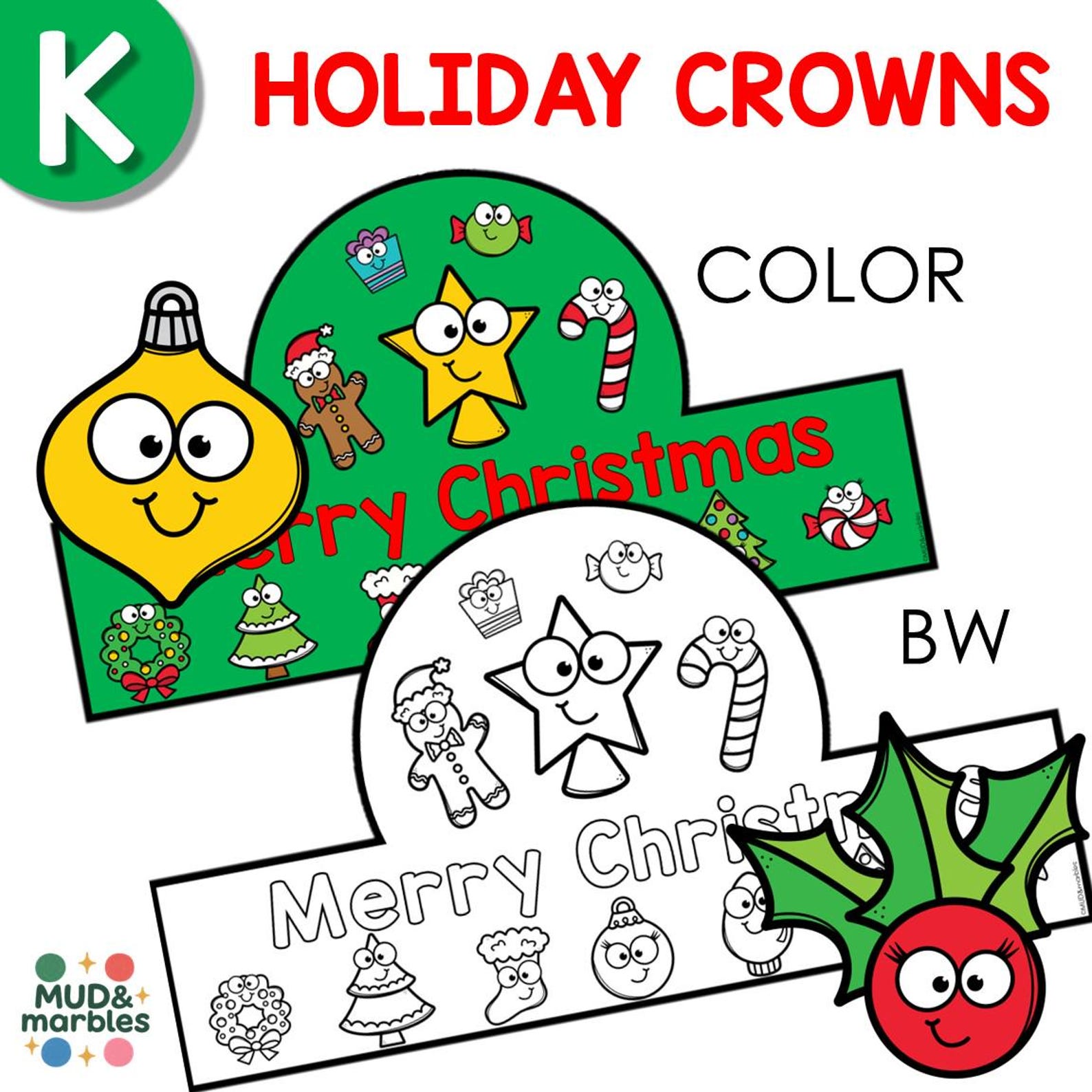 Christmas Crown Craft | Printable Holiday Headband Activity (digital ...