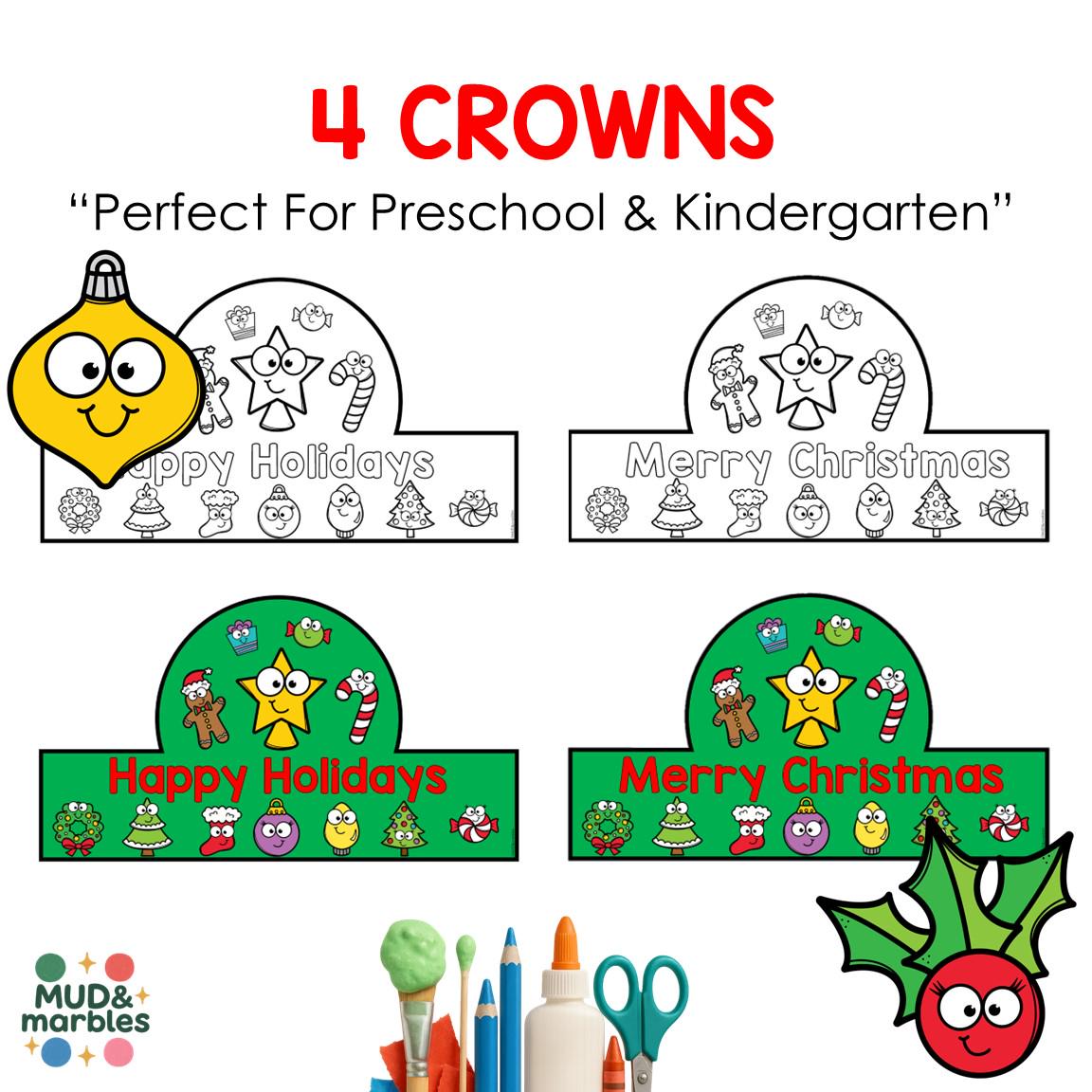 Christmas Crown Craft | Printable Holiday Headband Activity (digital ...