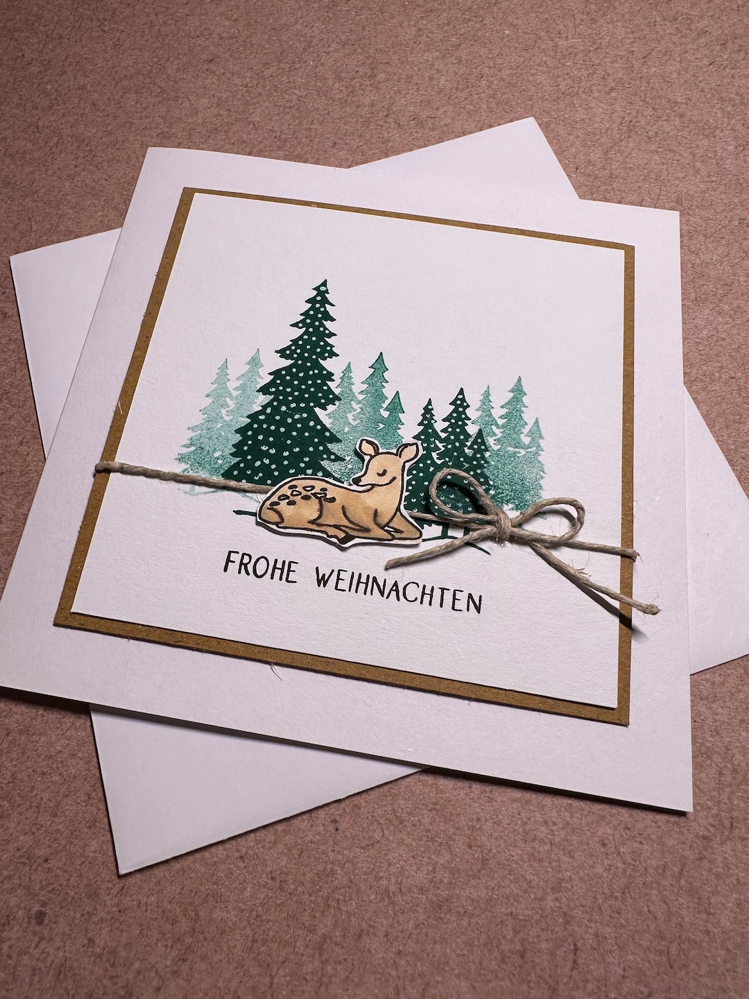 Christmas Card deer in the Forest - Etsy