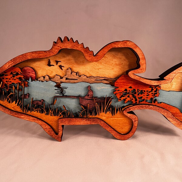 3d Layered Fish Svg - Etsy