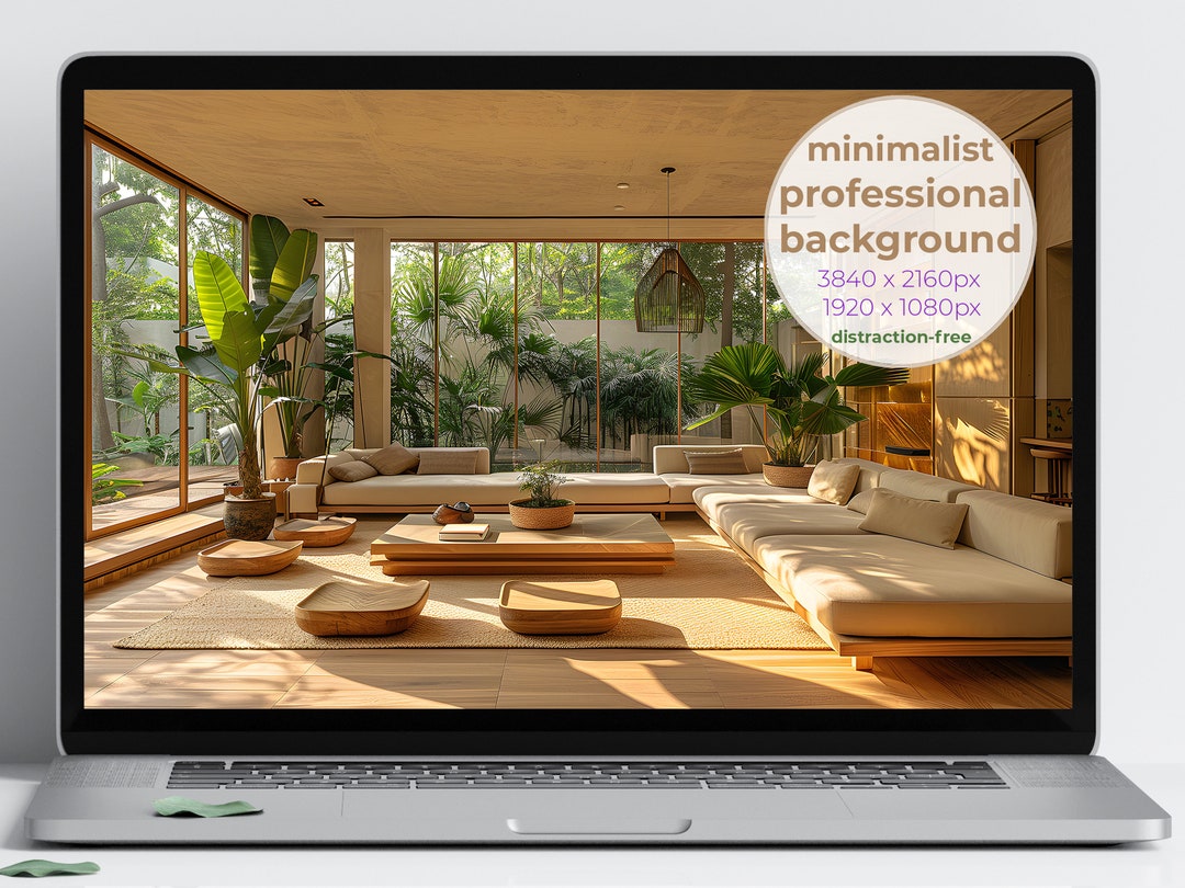 Modern Apartment Zoom / Teams Background: Lush Garden View (digital ...