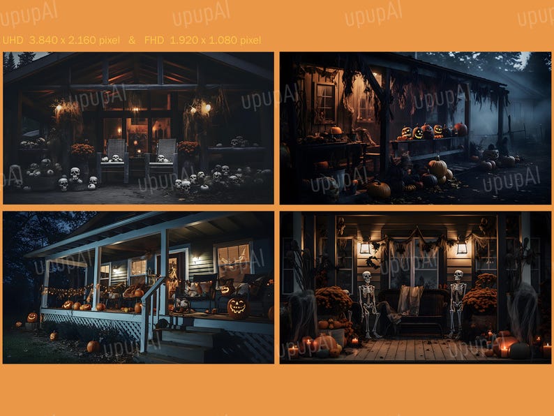 12 Halloween Virtual Backgrounds Spooky Porch & Cabin for Zoom Scary ...