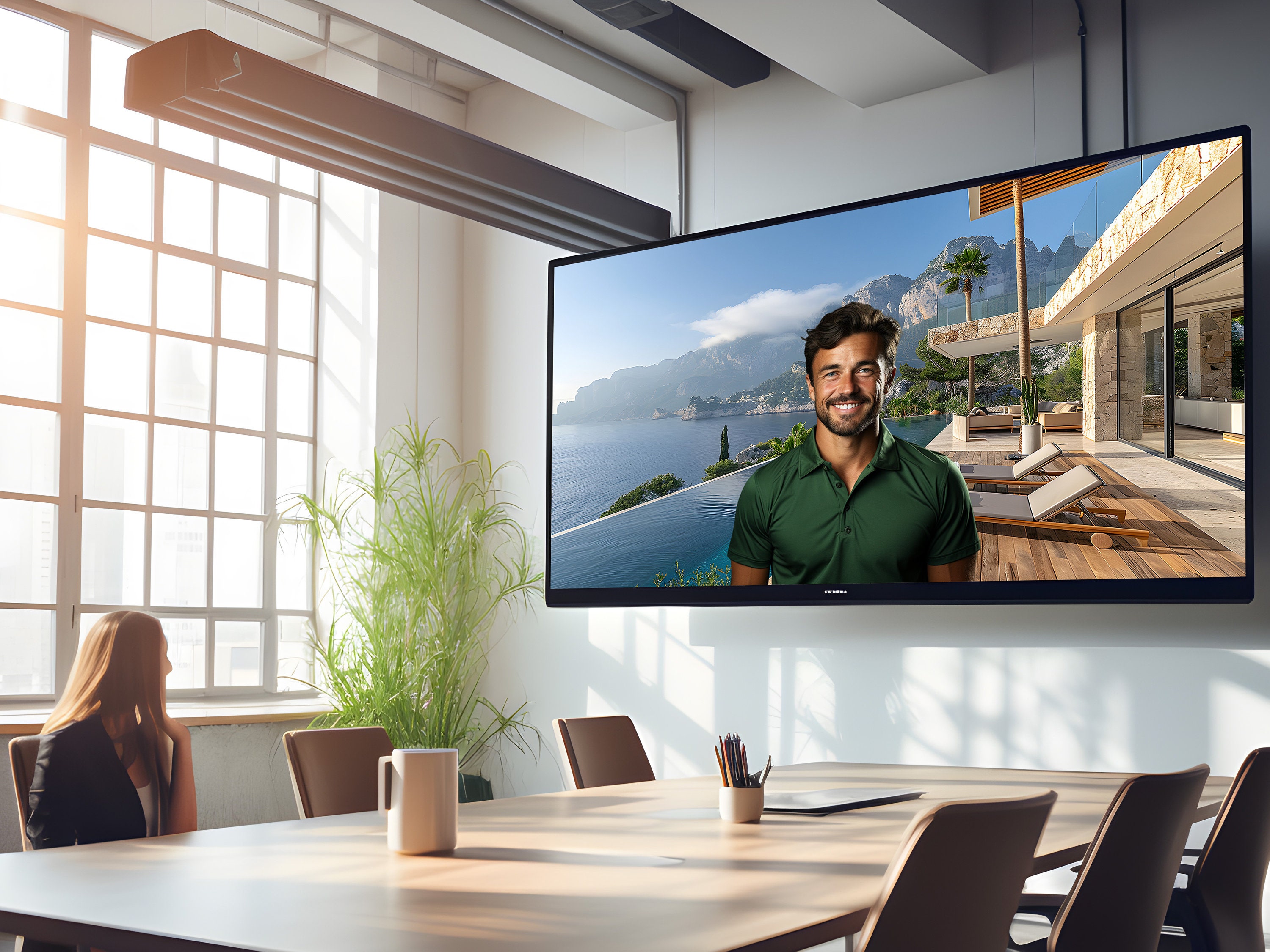 Zoom Background, Modern Luxury Home Zoom Background, Home Office ...