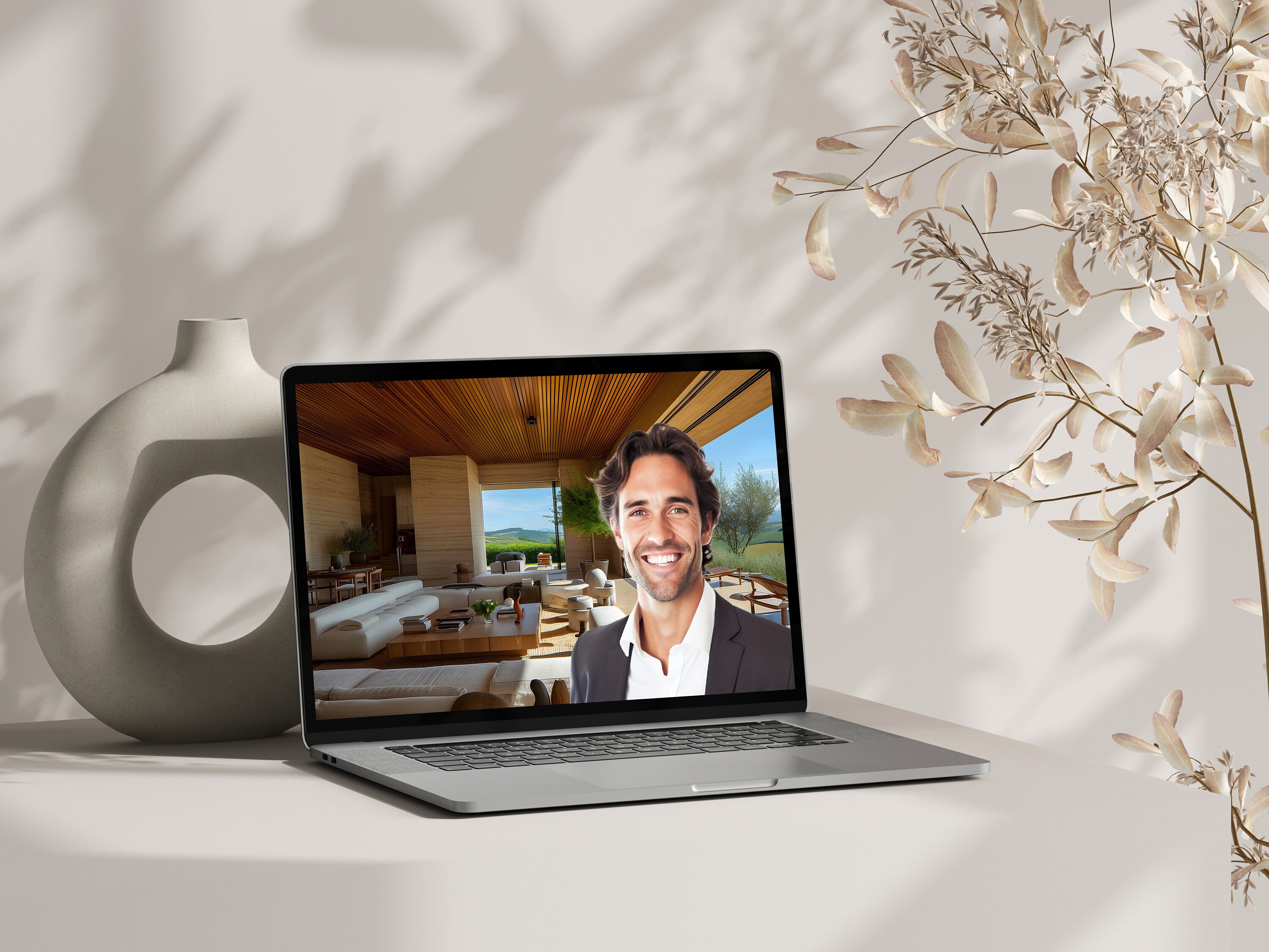 Zoom Background, Modern Apartment Zoom Background, Tuscan Living Room ...