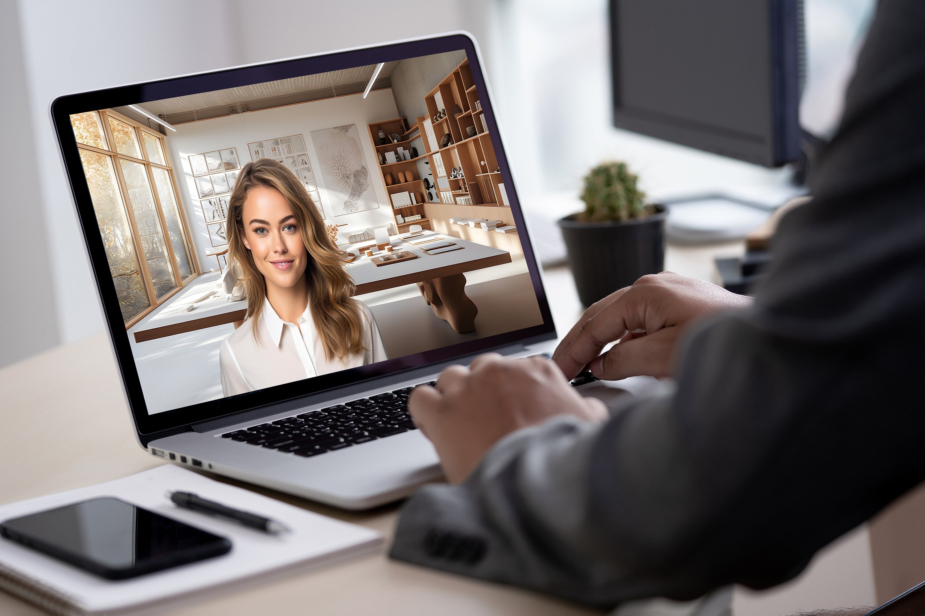 Zoom Background, Work Table Zoom Background, Minimalist Architectural ...