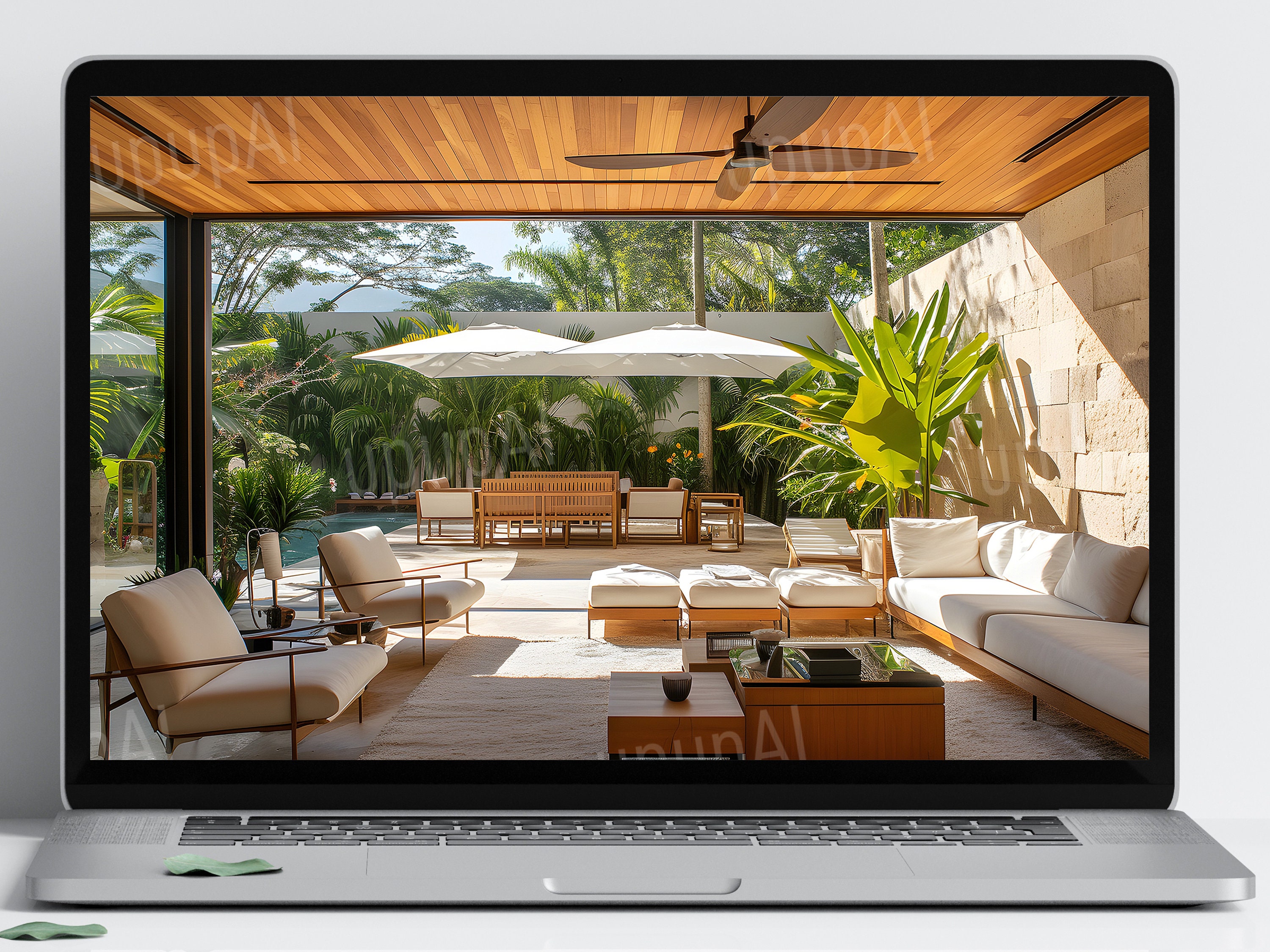 Zoom Background, Modern Apartment Zoom Background, Living Room, Lush ...