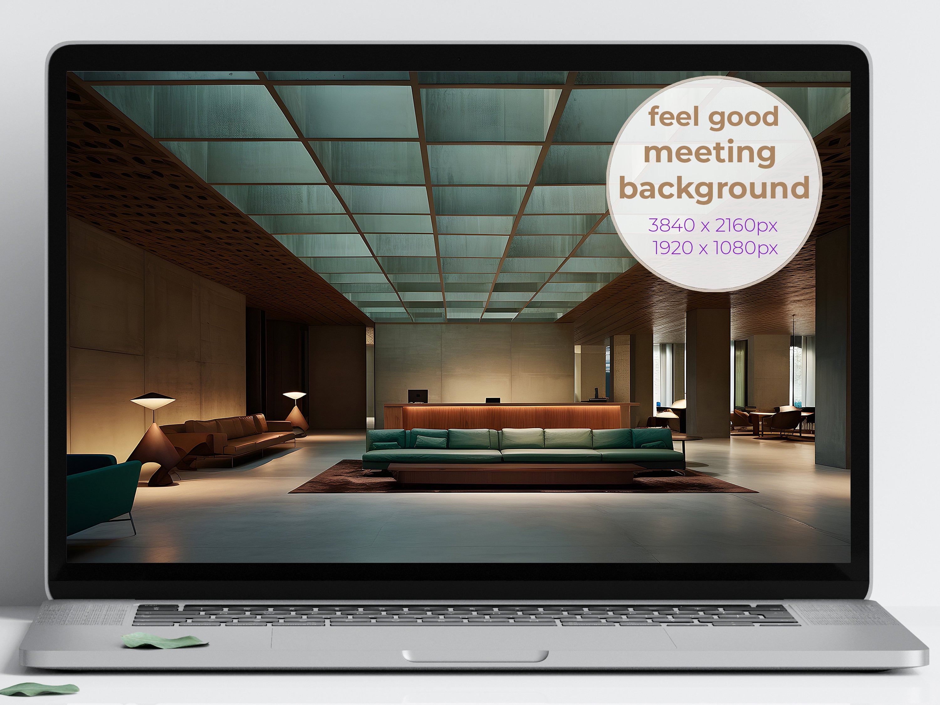 Stylish Colorful Lobby Zoom Background: Spacious Hotel Interior With ...