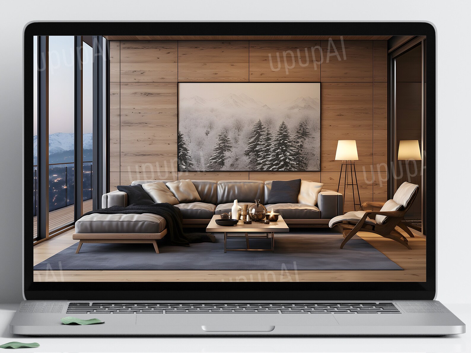 Winter Serenity Zoom Background With Cozy Interior & Winter Landscape ...