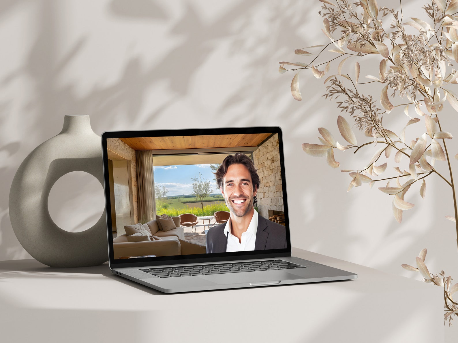 Zoom Background, Modern Apartment Zoom Background, Tuscany Living Room ...