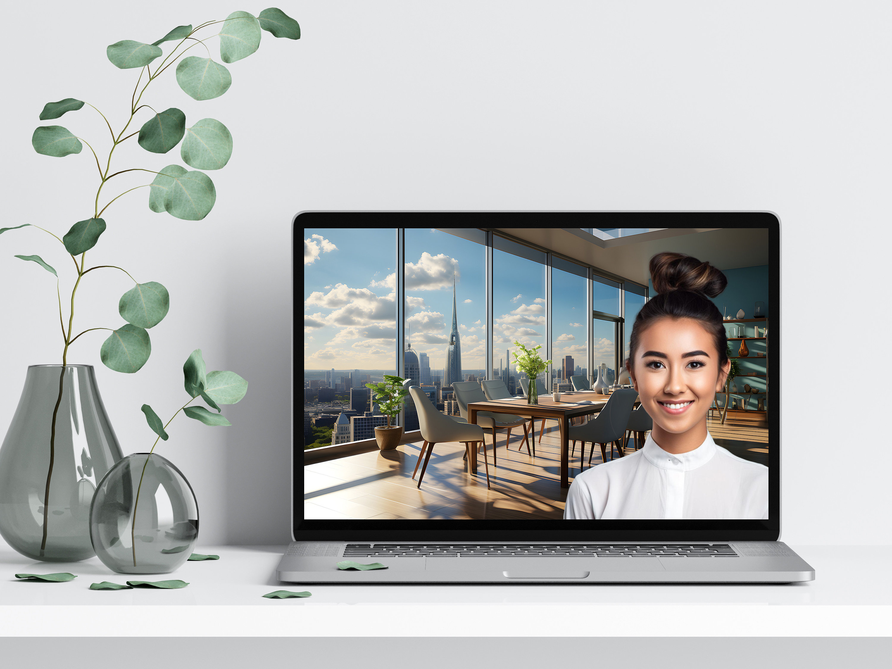 12 Professional Office Virtual Backgrounds Elegant High-rise Décor for ...