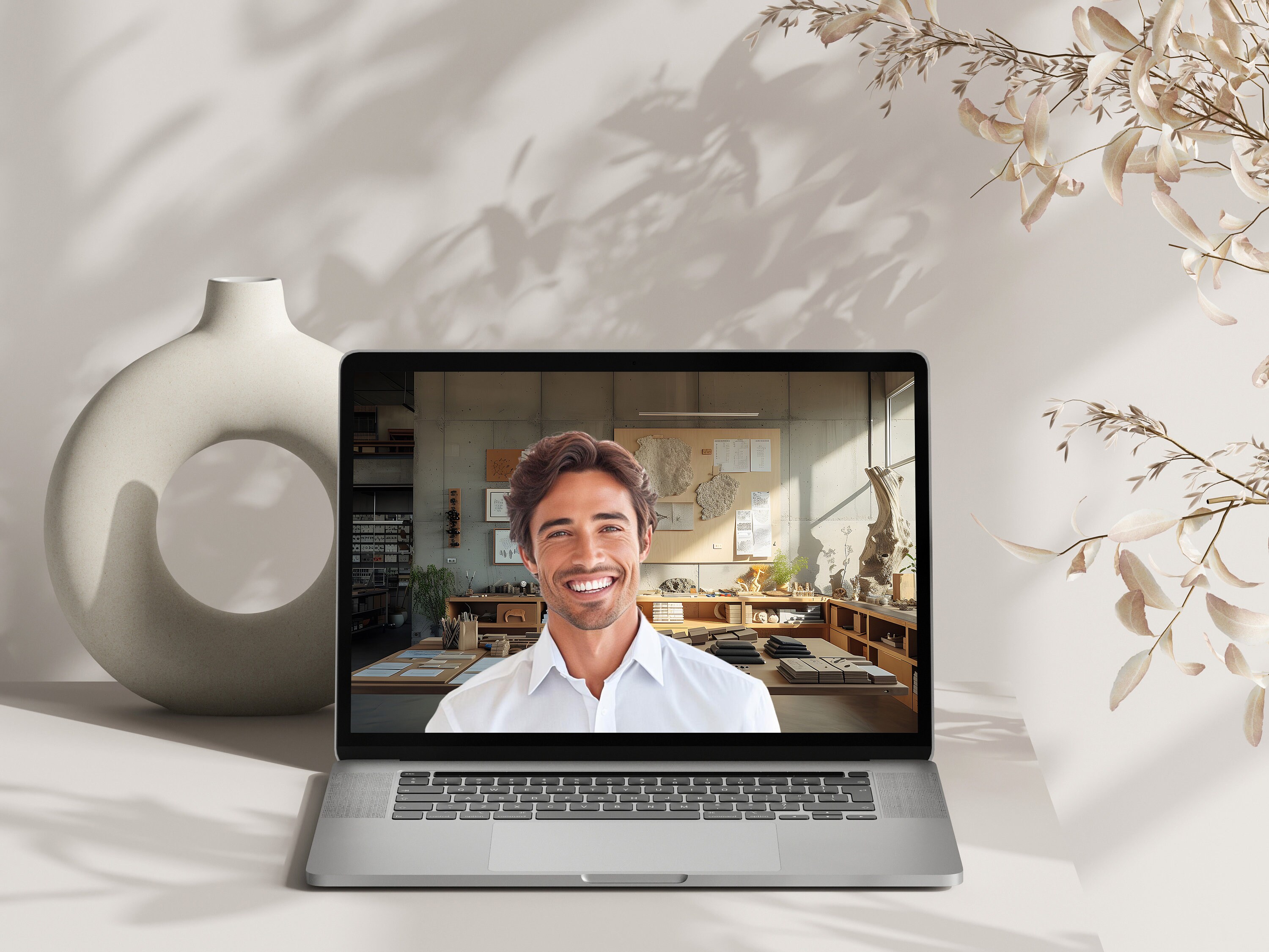 Zoom Background, Work Table Zoom Background, Minimalist Architectural ...