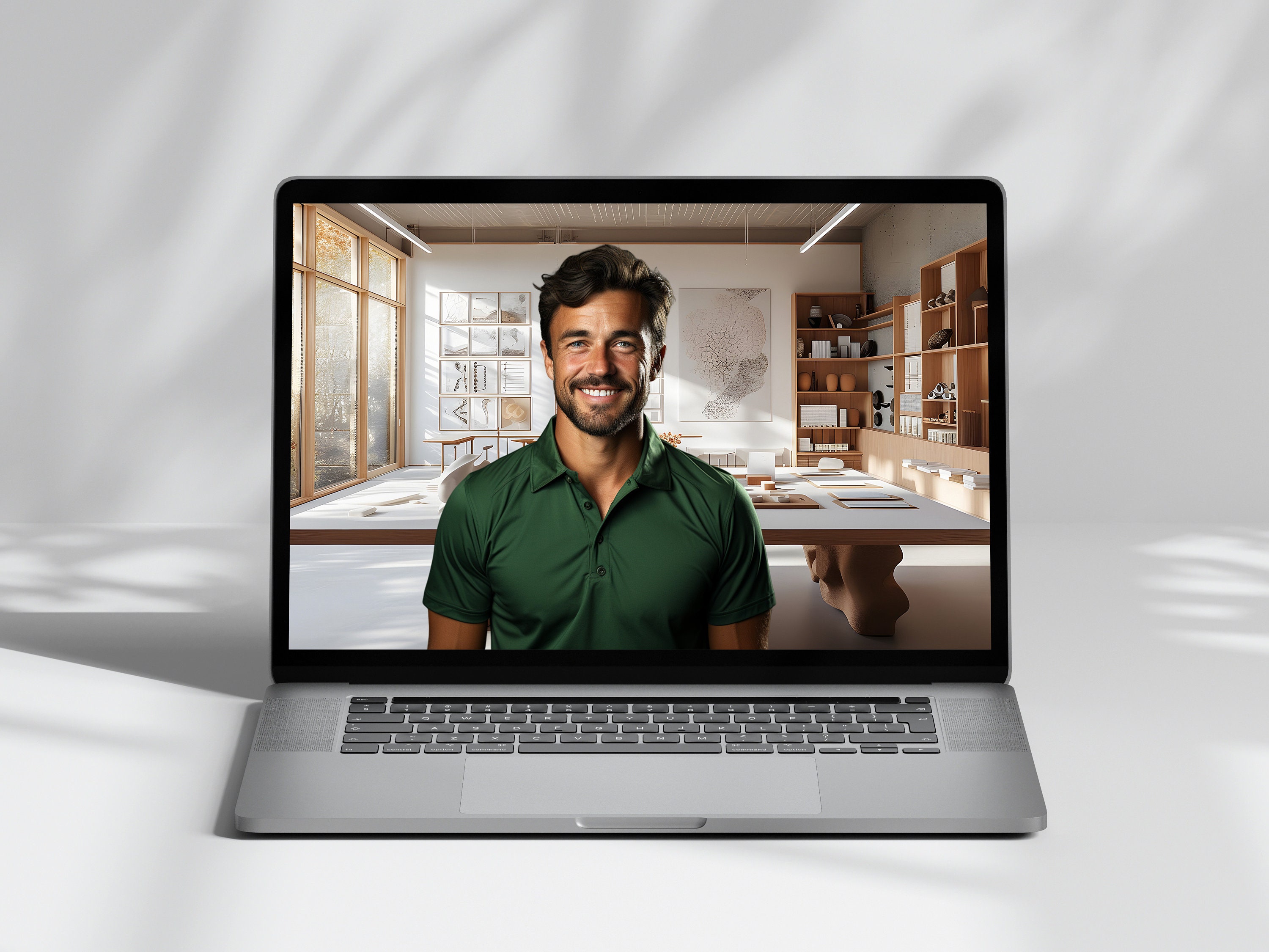 Zoom Background, Work Table Zoom Background, Minimalist Architectural ...