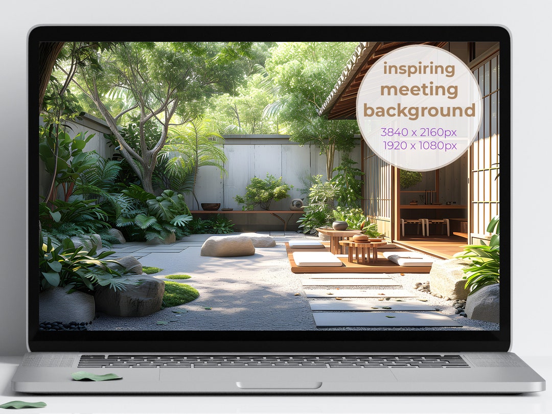 Zen Garden Zoom / Teams Background: Serene Japanese Courtyard (digital ...