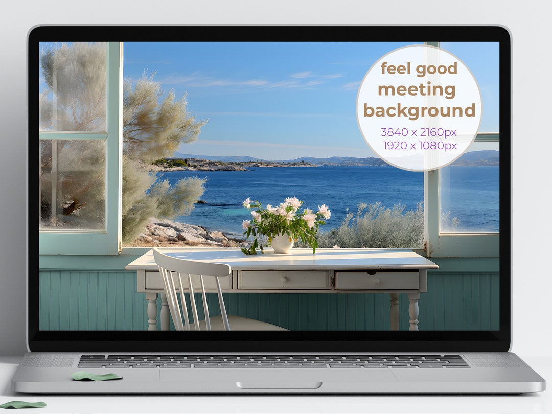 Serene Mediterranean Sea View Zoom Background - Inspiring Home Office ...
