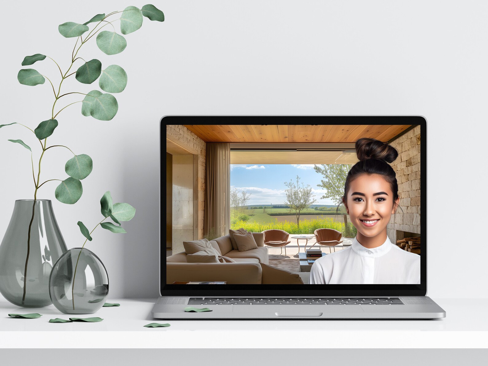 Zoom Background, Modern Apartment Zoom Background, Tuscany Living Room ...