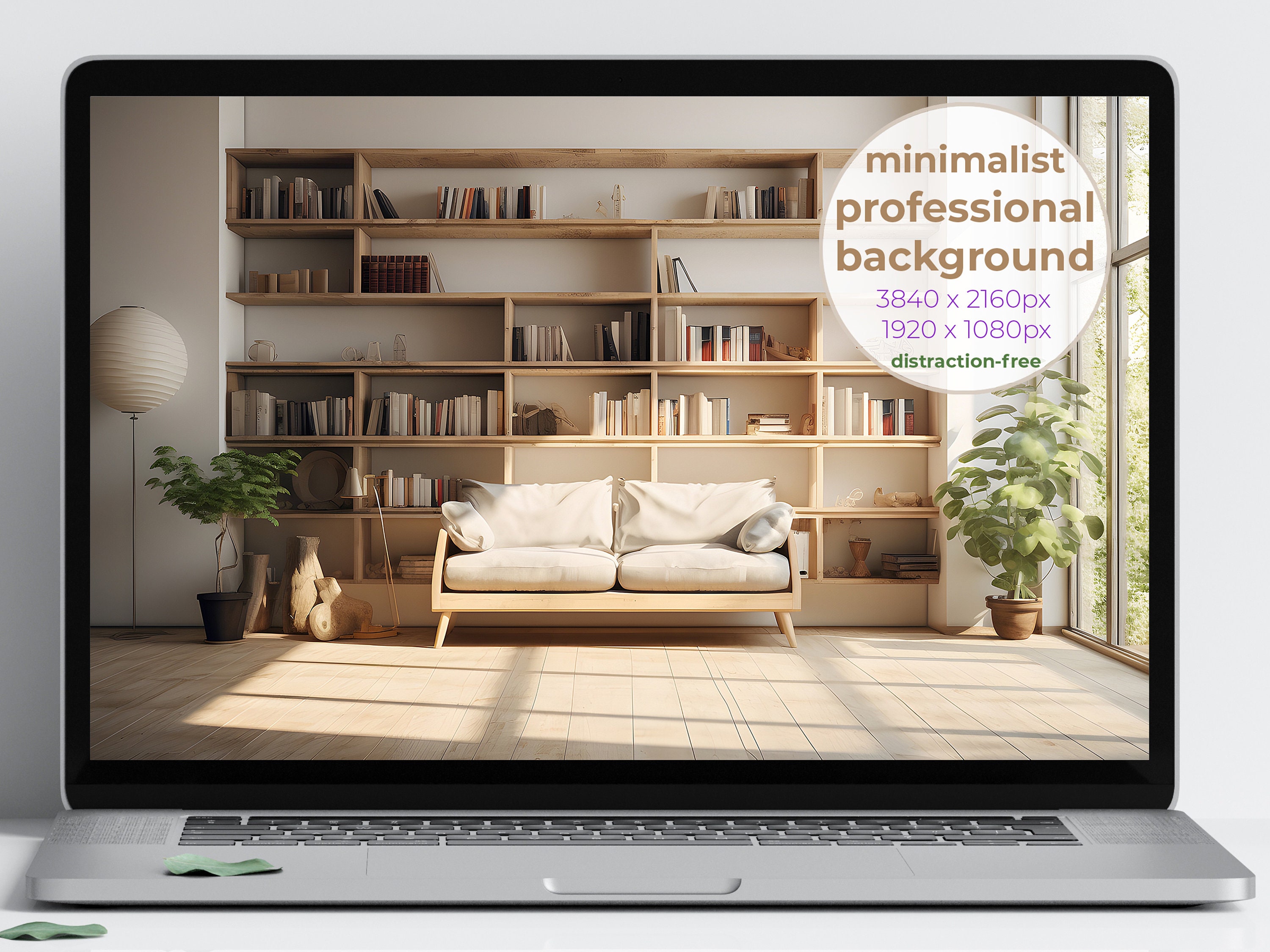 Zoom Background, Serene Therapist Virtual Background, Minimalist Living ...