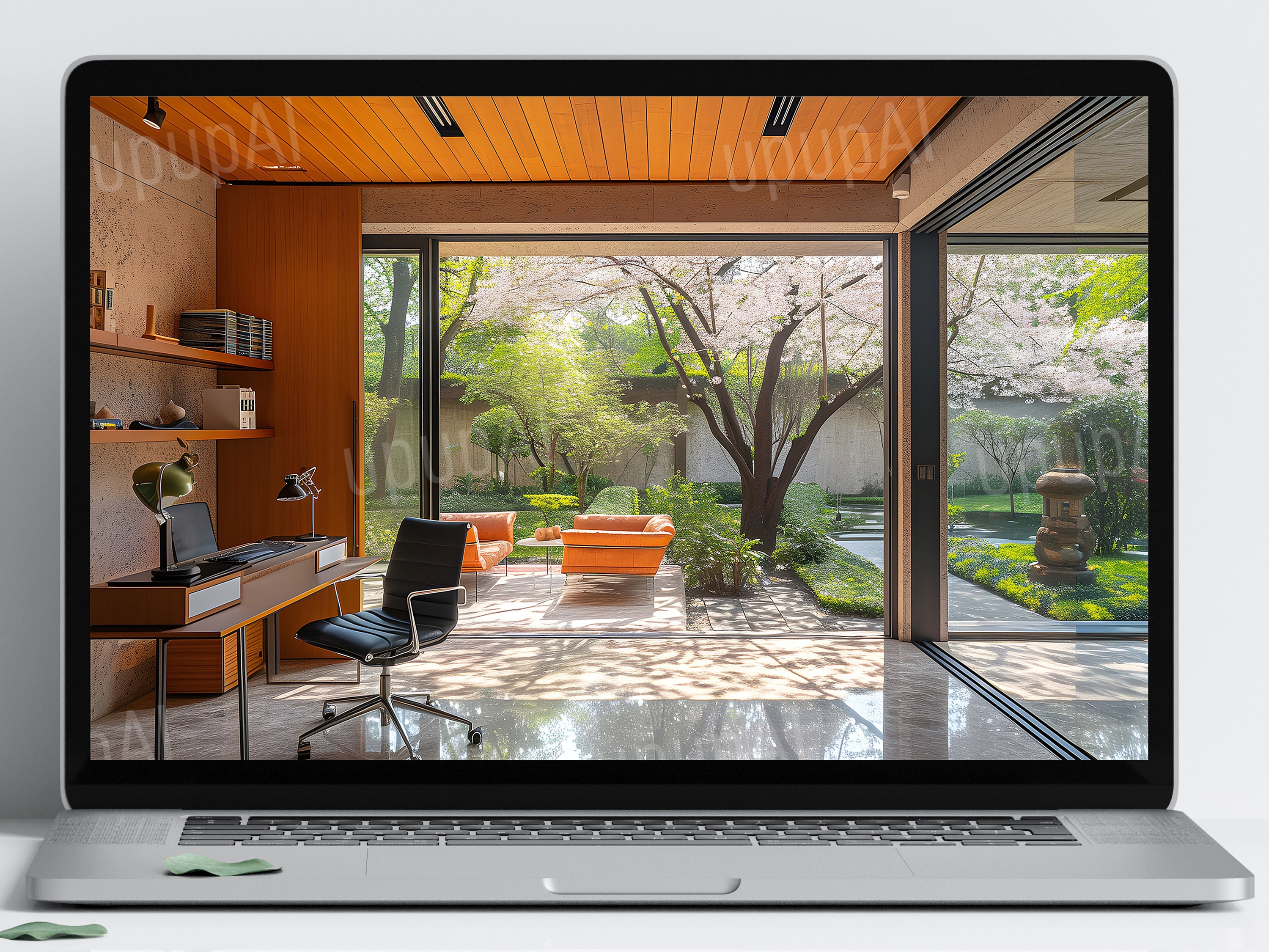 Zoom Background, Modern Apartment Zoom Background, Home Office, Lush ...