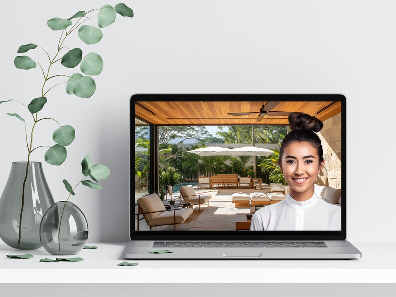 Zoom Background, Modern Apartment Zoom Background, Living Room, Lush ...