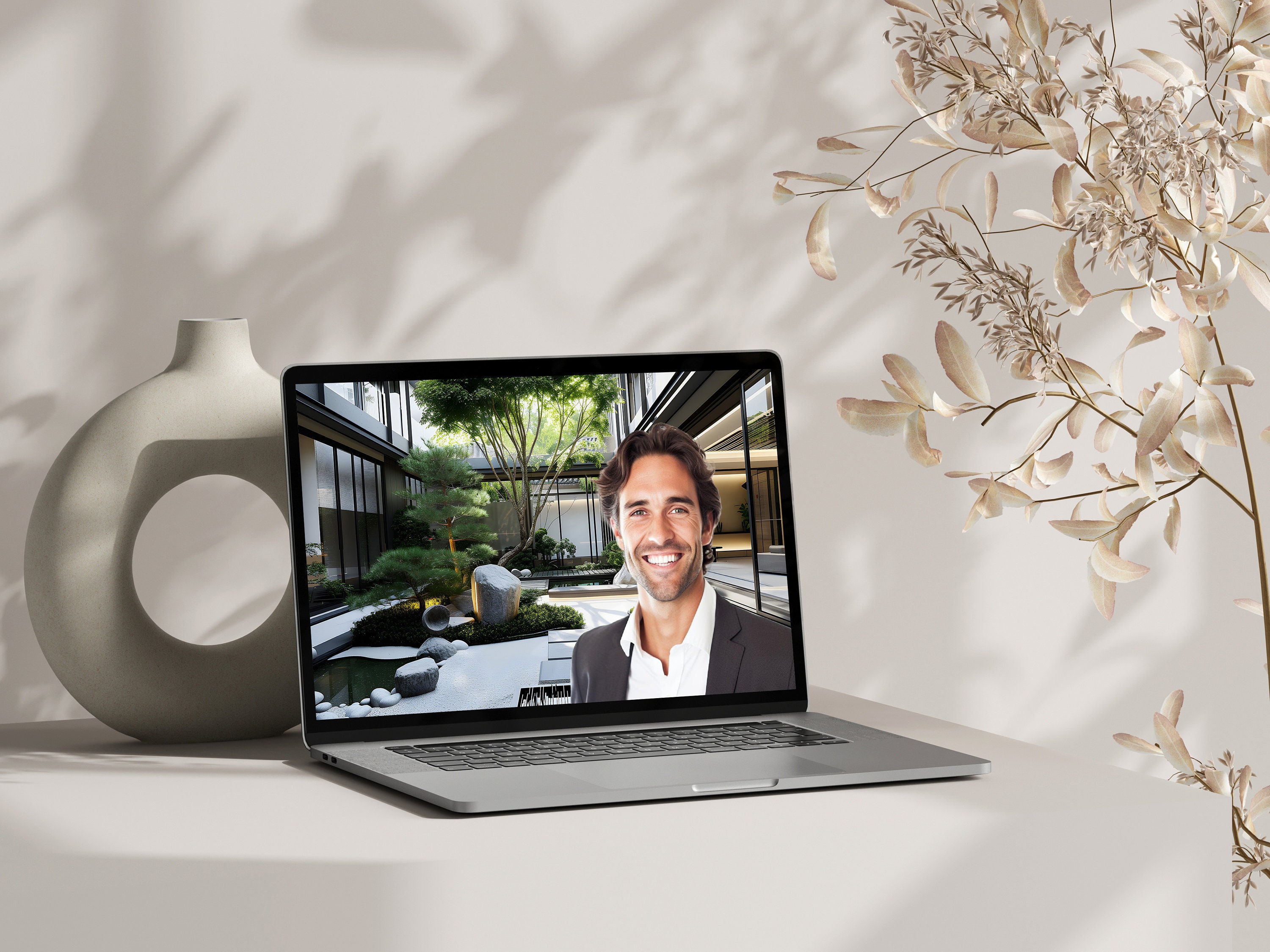 Zoom Background, Zen Zoom Background, Zen Home-office, Sunny Gravel ...