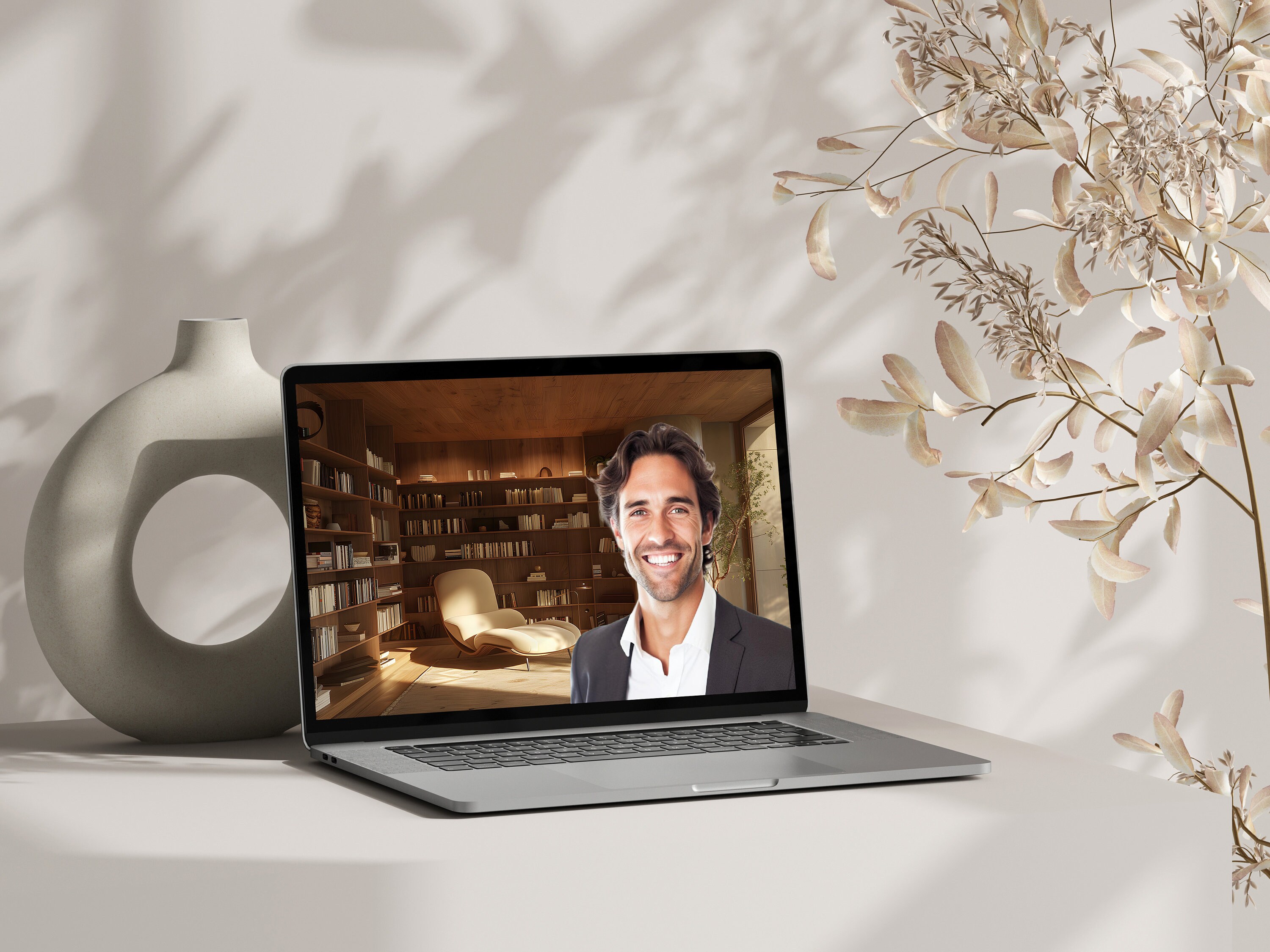 Serenity Zoom Background With Cozy Library & Warm Lighting, Zoom ...