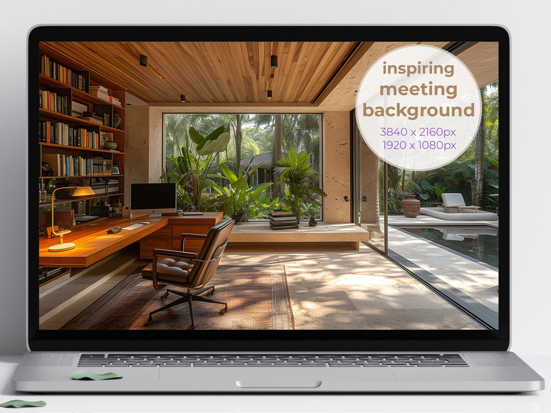Zoom Background, Modern Apartment Zoom Background, Home Office, Lush ...