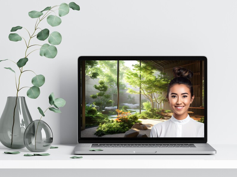 Zen Garden Virtual Background: Serene Japanese Courtyard (digital ...