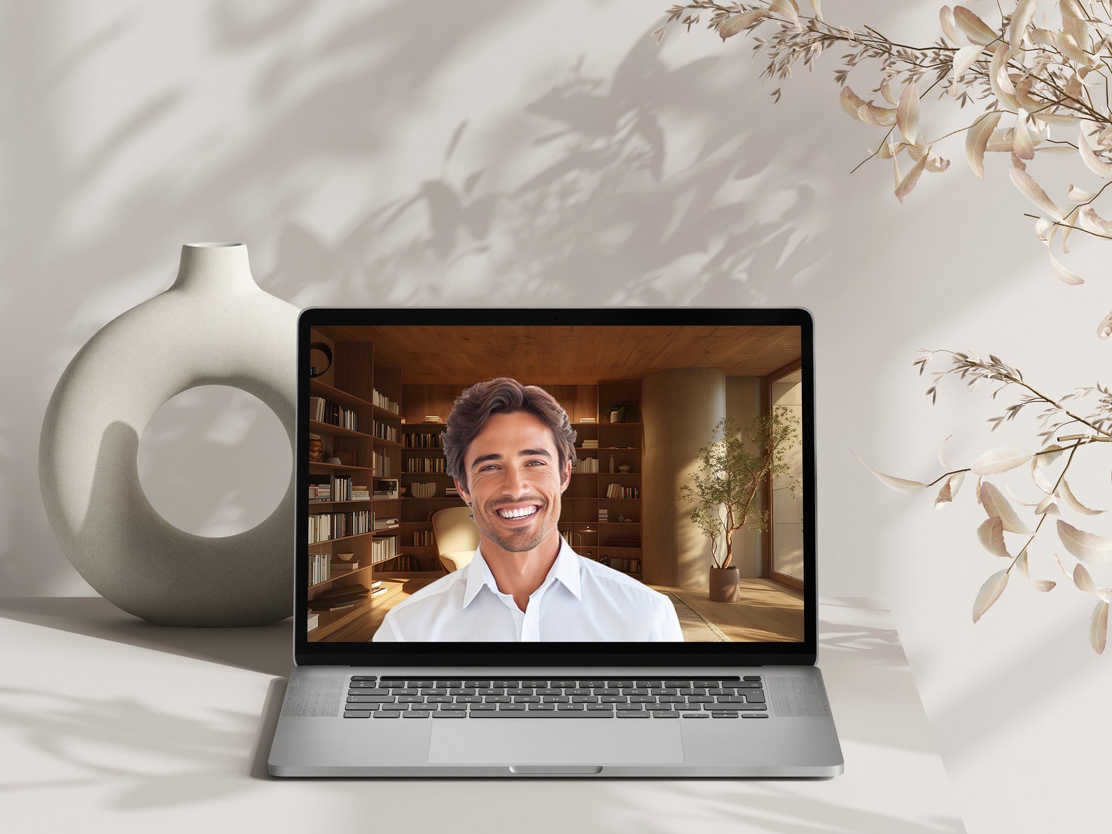 Serenity Zoom Background With Cozy Library & Warm Lighting, Zoom ...