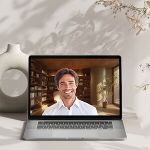 Serenity Zoom Background With Cozy Library & Warm Lighting, Zoom ...