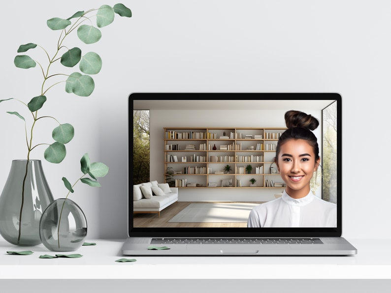 Zoom Background, Serene Therapist Virtual Background, Minimalist Living ...