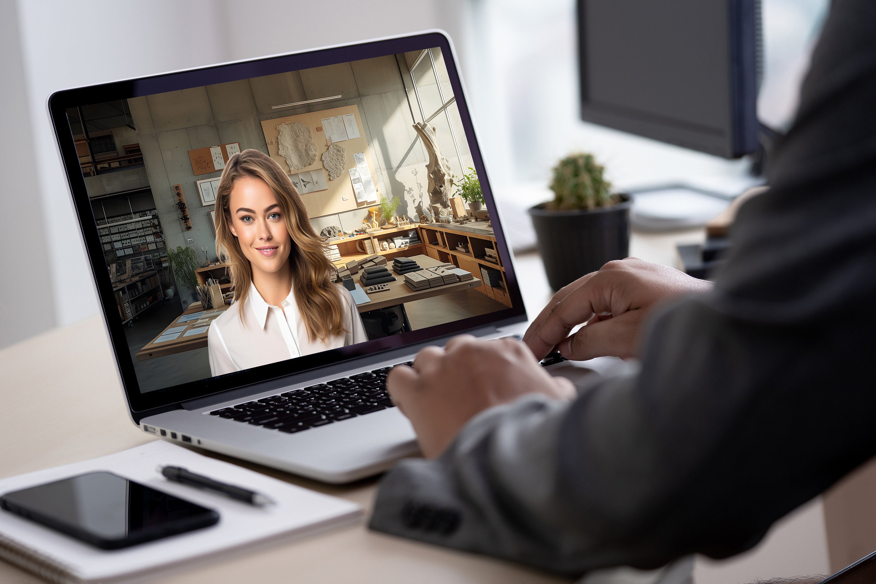 Zoom Background, Work Table Zoom Background, Minimalist Architectural ...