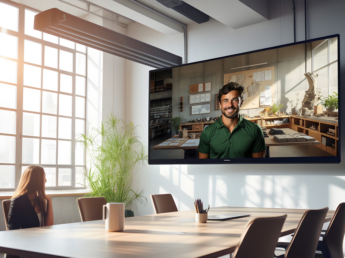 Zoom Background, Work Table Zoom Background, Minimalist Architectural ...