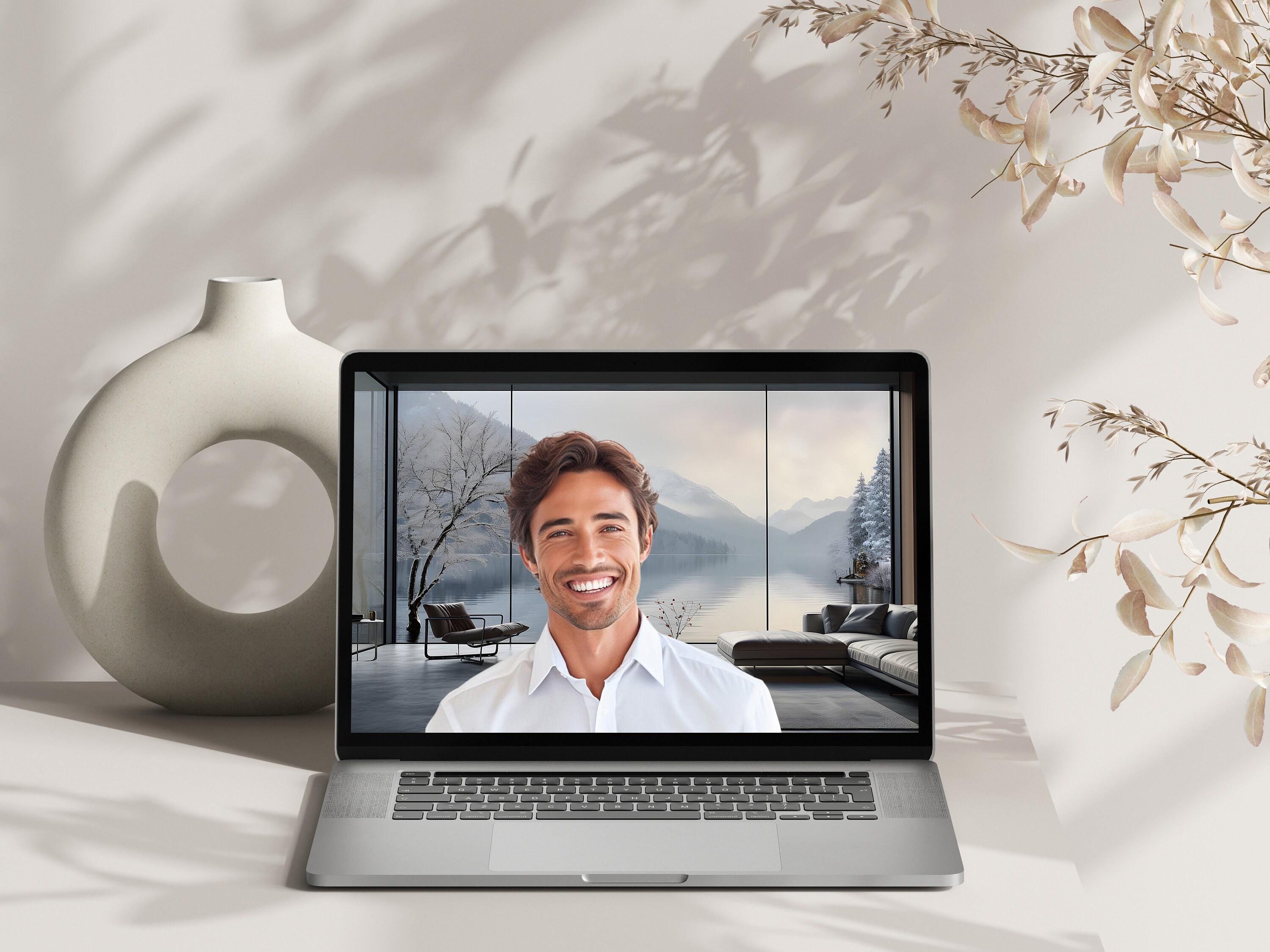 Zoom Background, Serene Lakeside Zoom Background, Afternoon Living Room ...