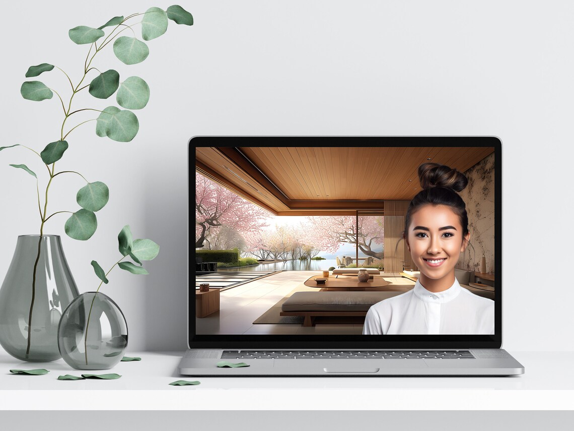 Cherry Tree View Zoom / Teams Background: Modern Apartment (digital ...